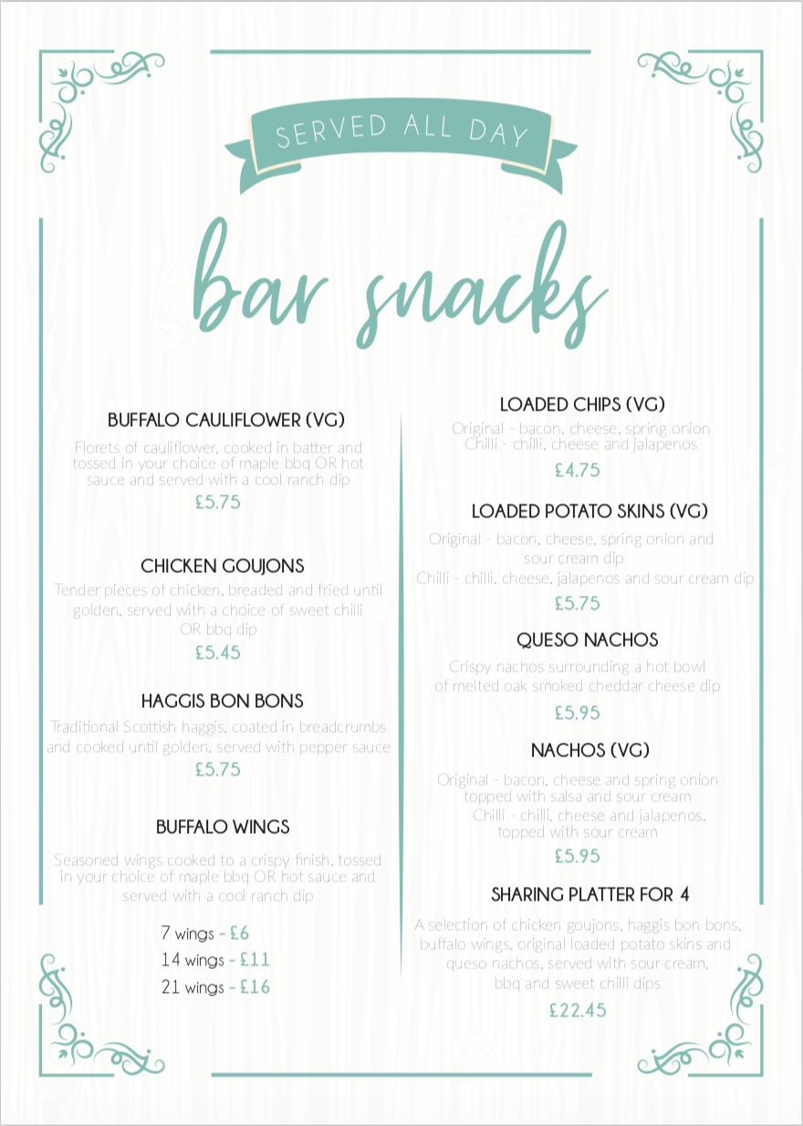 Menus – The Globe Inn
