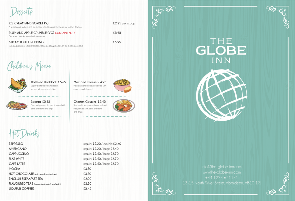 Menus – The Globe Inn